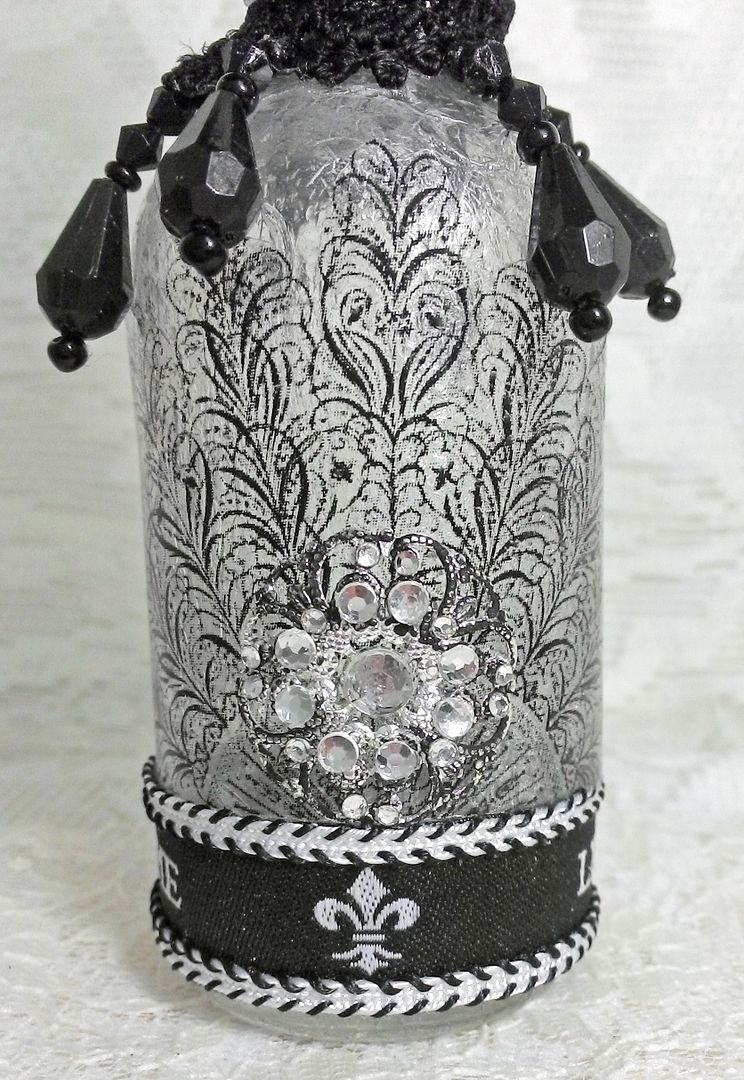 Artfully Musing: French Themed Altered Bottles Tutorial - Bottle Patinas & Applying Vellum ...